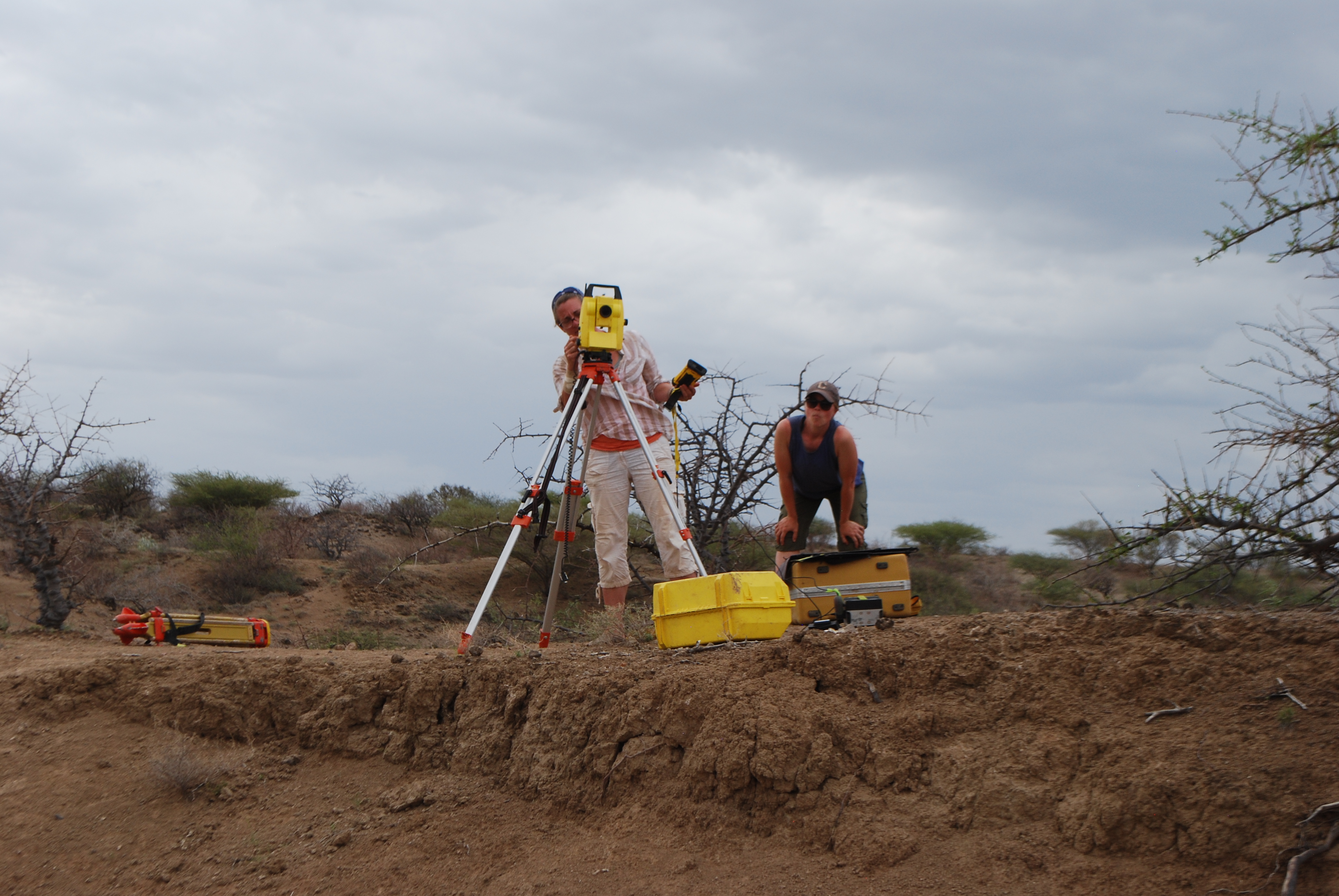 In this photo, you can see me at the total station (equipment used to ...